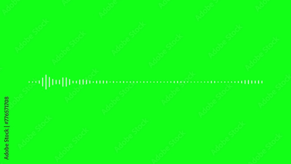 Audio waveform spectrum animation green screen background. Line digital ...