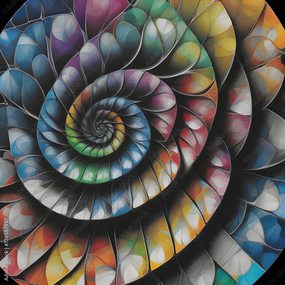 abstract background with spiral. in the style of Monet paint the flower ...