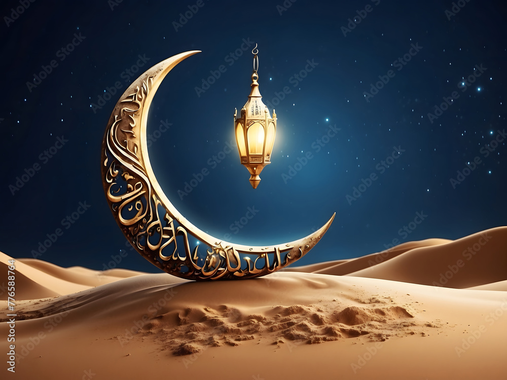 Arabic Islamic Calligraphy of the Wish (Dua): "Audhu Billahi ...