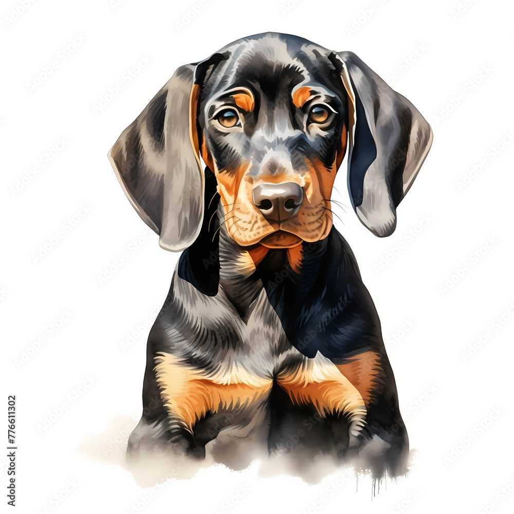 Black and tan coonhound. American black and tan coonhound dog. Puppy ...