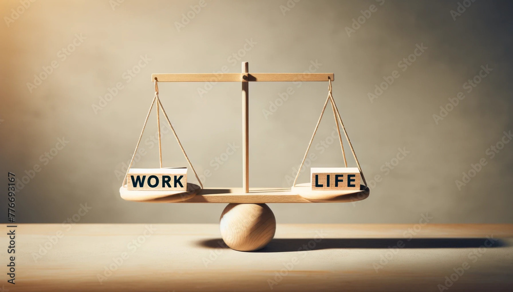 Scales of Work-Life Balance in Wooden Simplicity, Wooden scales ...