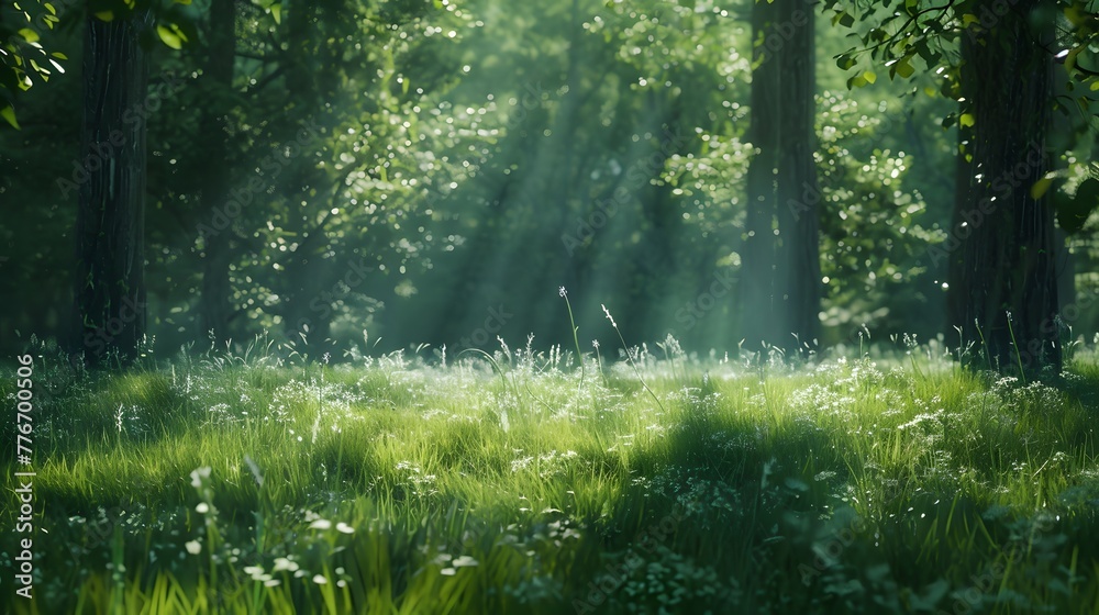 Lush grass texture: Immersed in the depths of the forest AI Image Stock ...