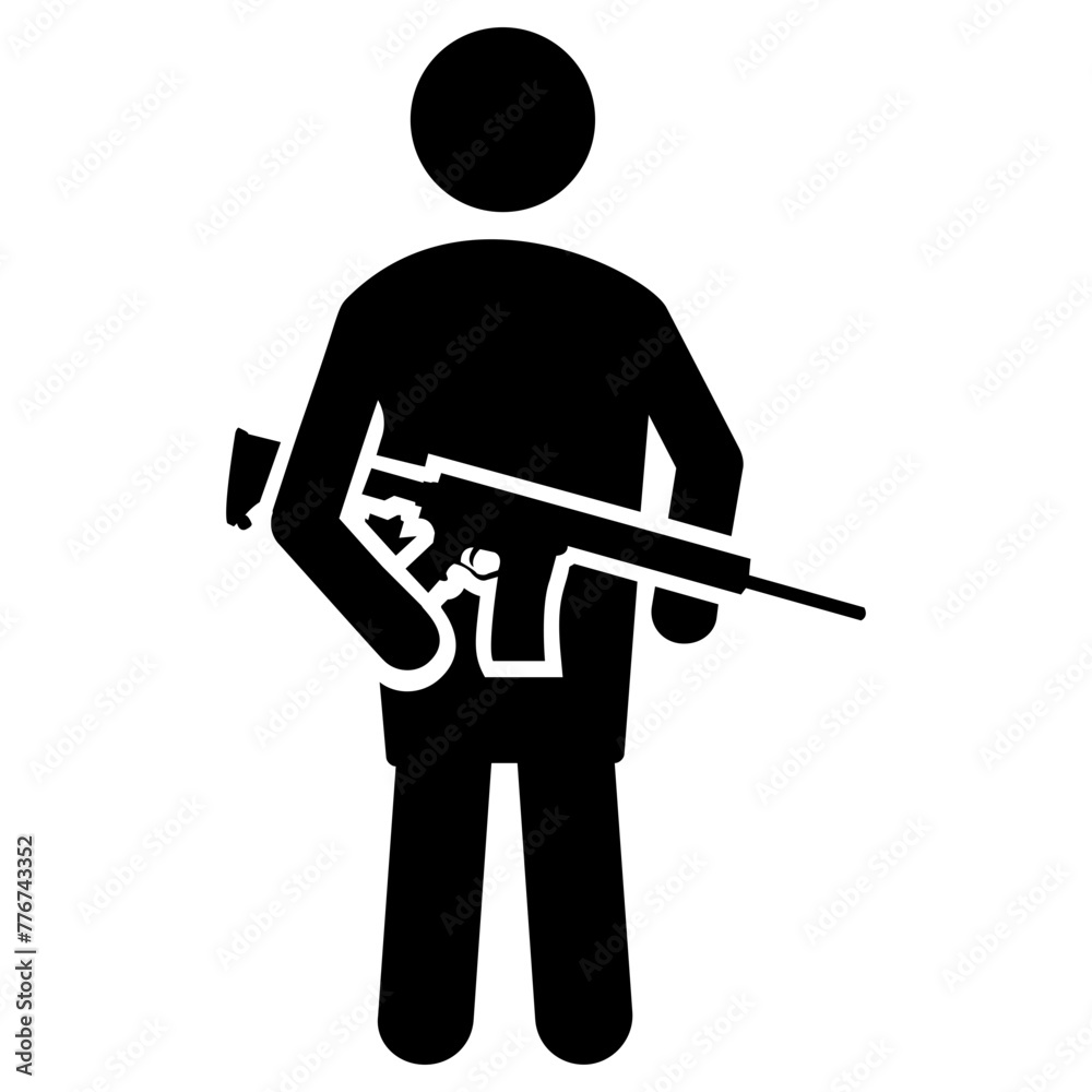 soldier soldier swat military fighter squaddie icon, simple vector ...