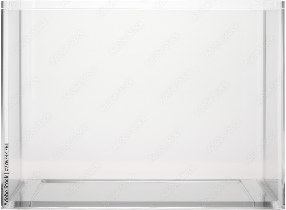 clear plastic box container isolated on white or transparent background ...