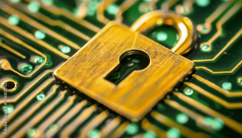 Motion graphic of Blue digital security shield logo and circle ...