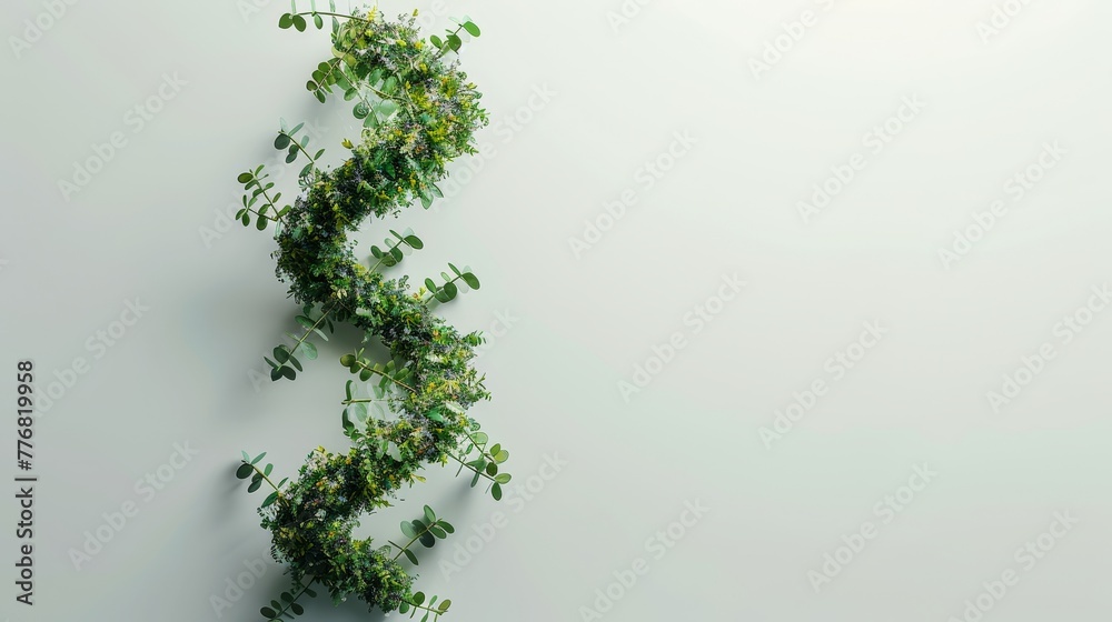 DNA double helix crafted from plants and elements of nature Stock ...
