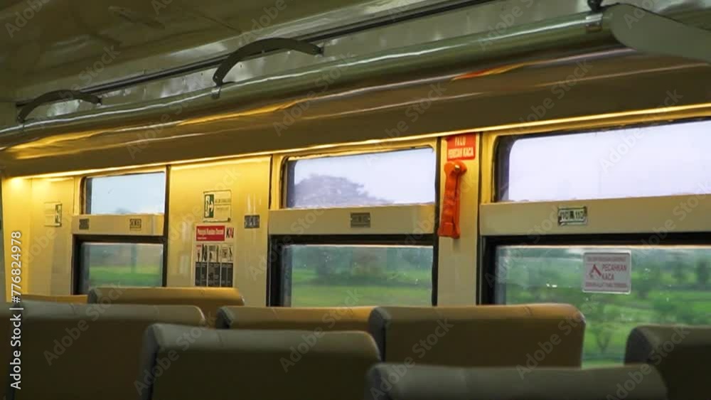 Vidéo Stock Public trains in Java, Indonesia are empty of passengers ...