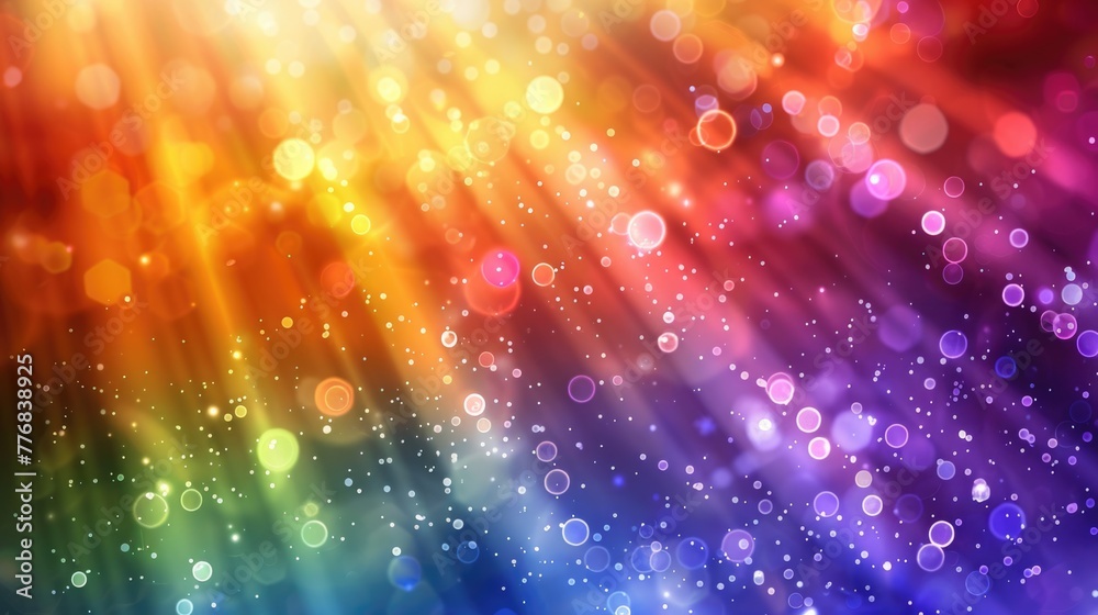 Vibrant rainbow-colored backdrop with sparkling light refractions ...