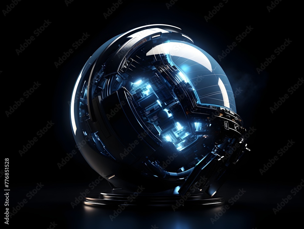 Futuristic Sphere Representing Renewable Power and Energy in a Sci Fi ...