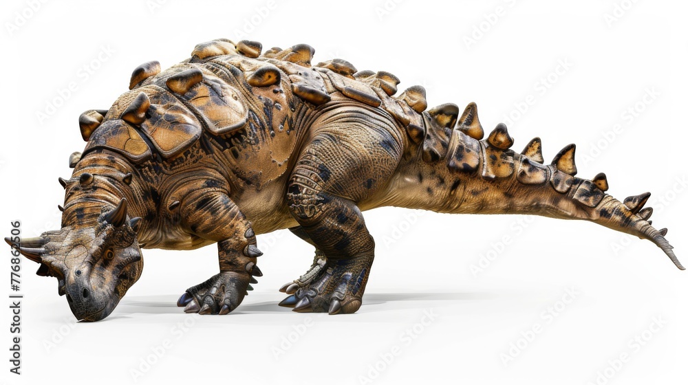 This illustration of Ankylosaurus magniventris highlights its heavily ...