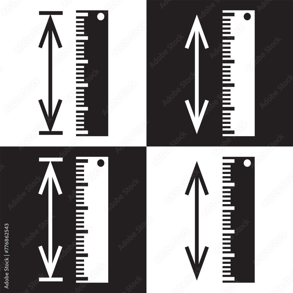 Adjustable height icon set. adjust length vector symbol. size ...