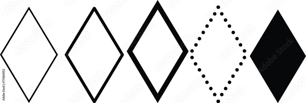 Rhombus vector icon set shape, geometric modern rhombus logo design ...