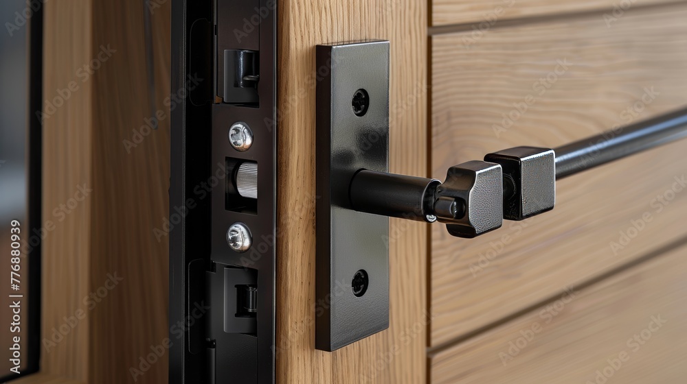A close-up of innovative tubular latches, showcasing their role in door ...