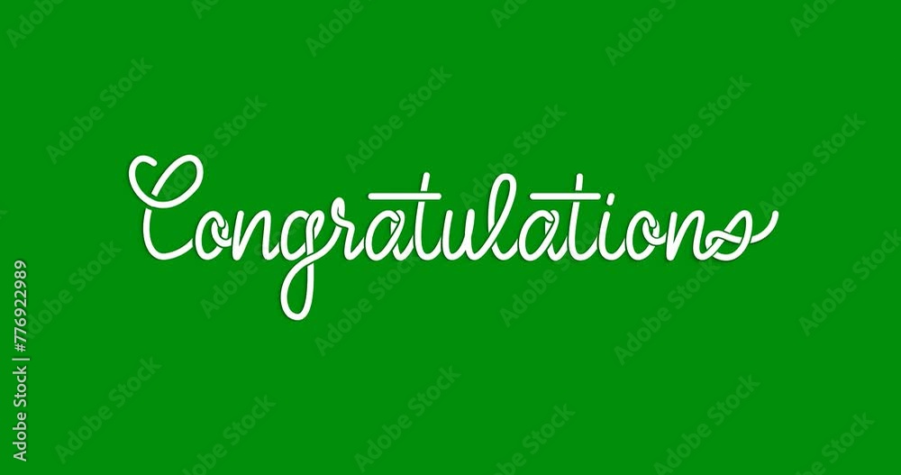 Congratulation animation text on the green screen alpha channel ...