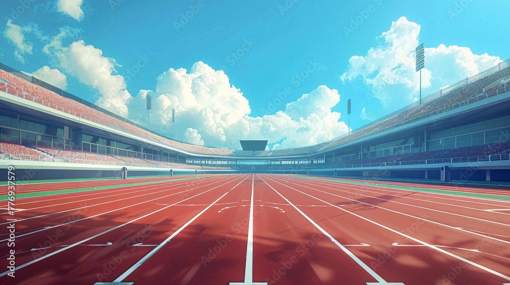 Illustrative background showcasing a sports-themed athletics stadium ...