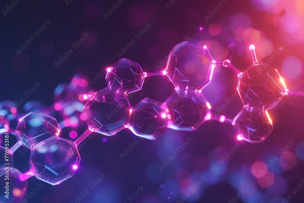 A glowing, geometric structure of polyoxyethylene monoalkyl ether ...