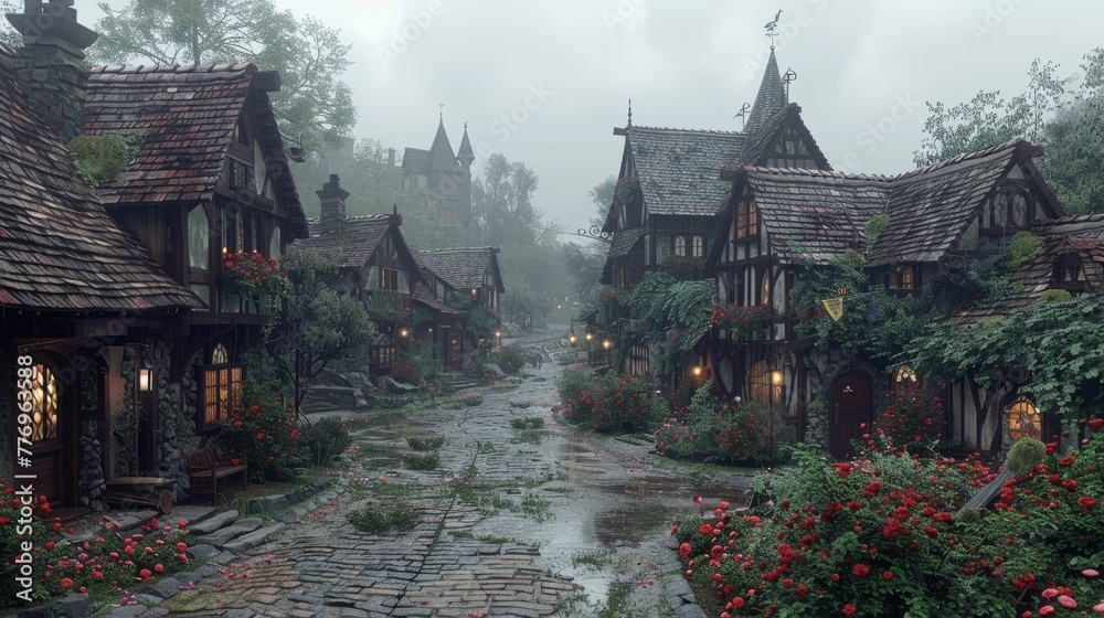 Medieval Village: Capture quaint medieval village streets, timber ...