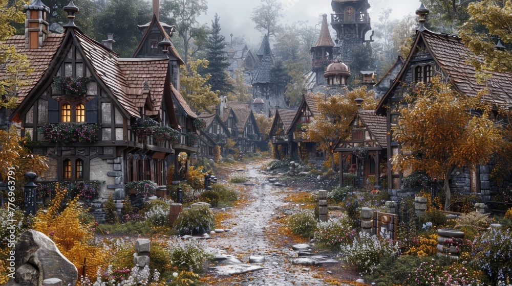 Medieval Village: Capture quaint medieval village streets, timber ...