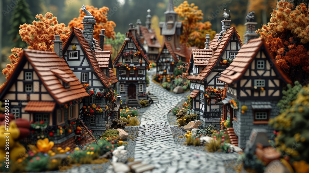 Medieval Village: Capture quaint medieval village streets, timber ...