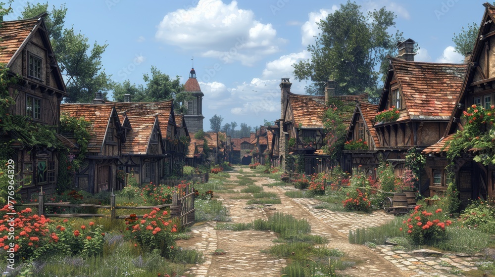 Medieval Village: Capture quaint medieval village streets, timber ...