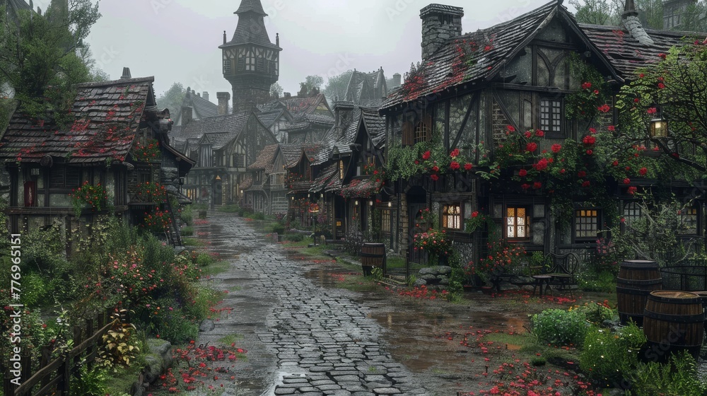 Medieval Village: Capture quaint medieval village streets, timber ...