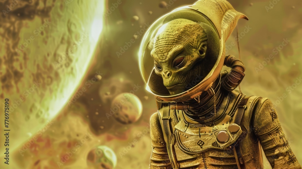 The excitement of alien encounters with a dramatic illustration of ...