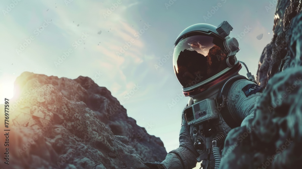 The sense of wonder and exploration with an illustration of astronauts ...