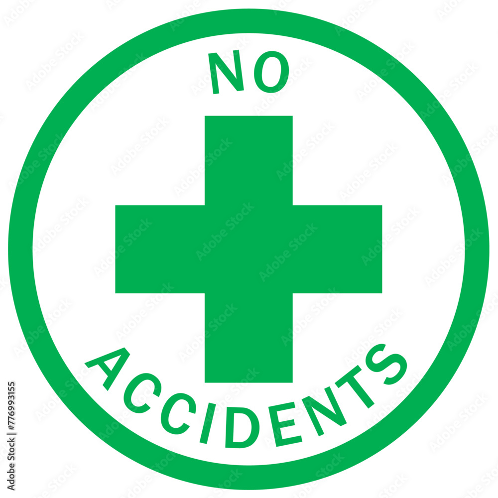 Safety committee hard hat sticker and sign no accidents Stock Vector ...