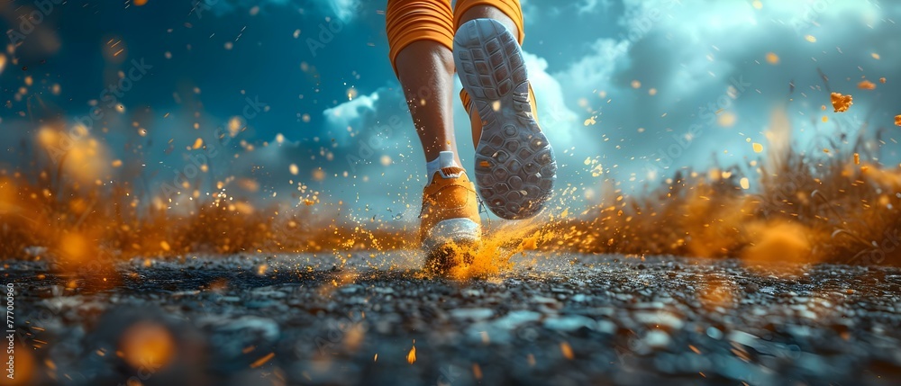 Triumphant Athlete Stumbles at Finish Line During Victory Celebration ...