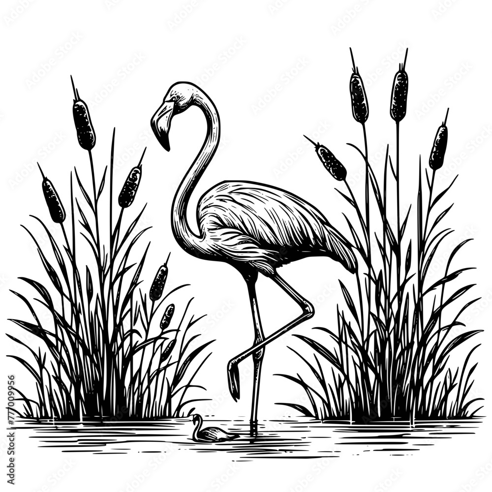 Flamingo Scene , Flamingo lake Svg, Flamingo Scene svg, Flamingo Svg ...