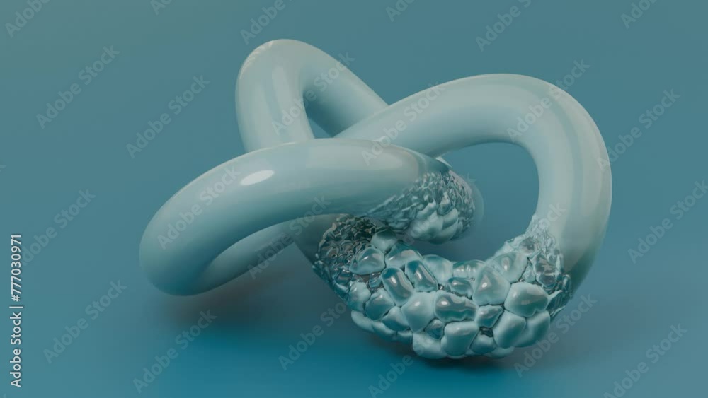 3D loop animation of an abstract node. A torus, a twisted geometric ...
