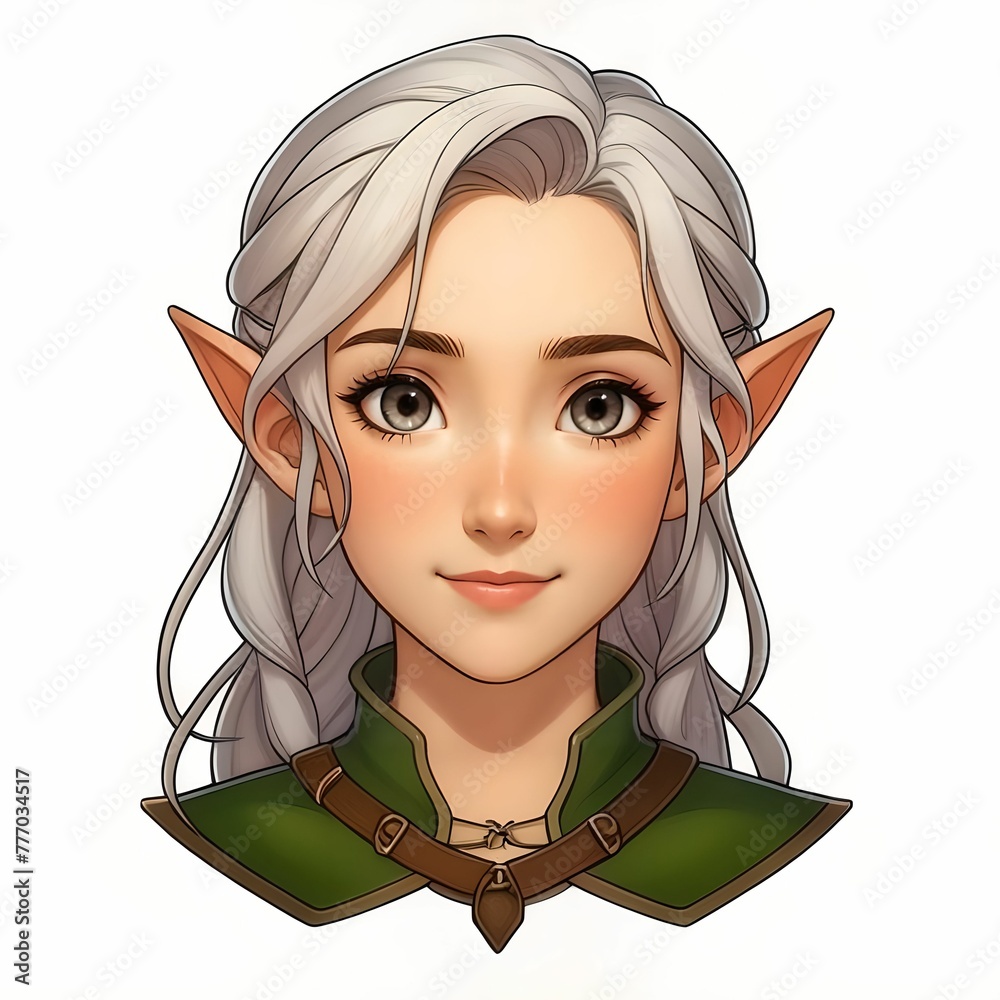 Medieval NPC Portraits, 2D Anime Style Icons for RPG Stock Illustration ...