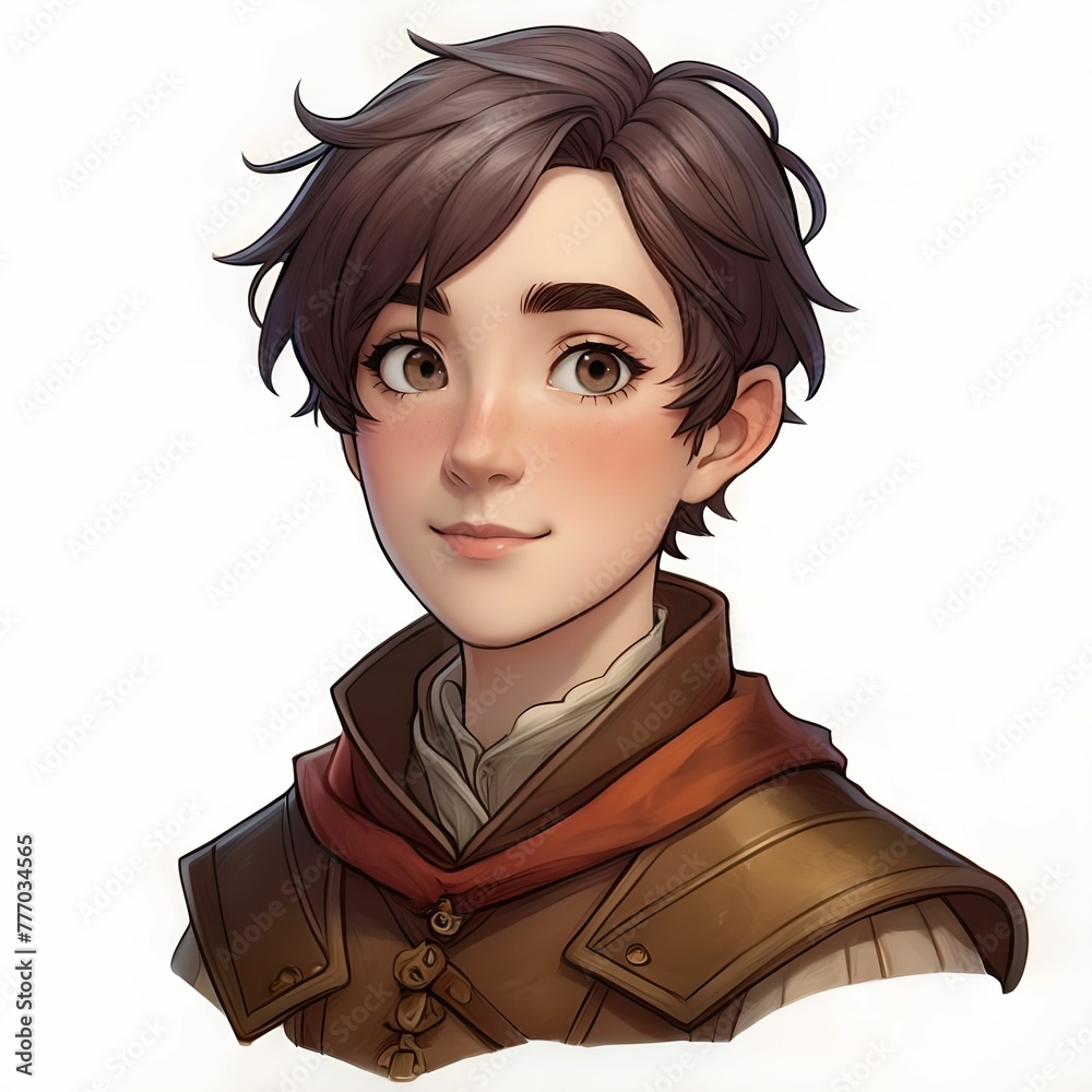 Medieval NPC Portraits, 2D Anime Style Icons for RPG Stock Illustration ...