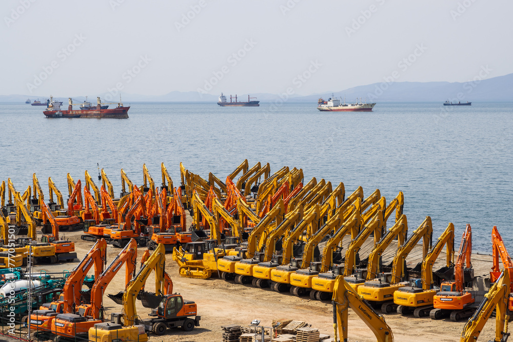 Vladivostok, Primorsky Krai, Russian Far East - April 24, 2023. Parking ...