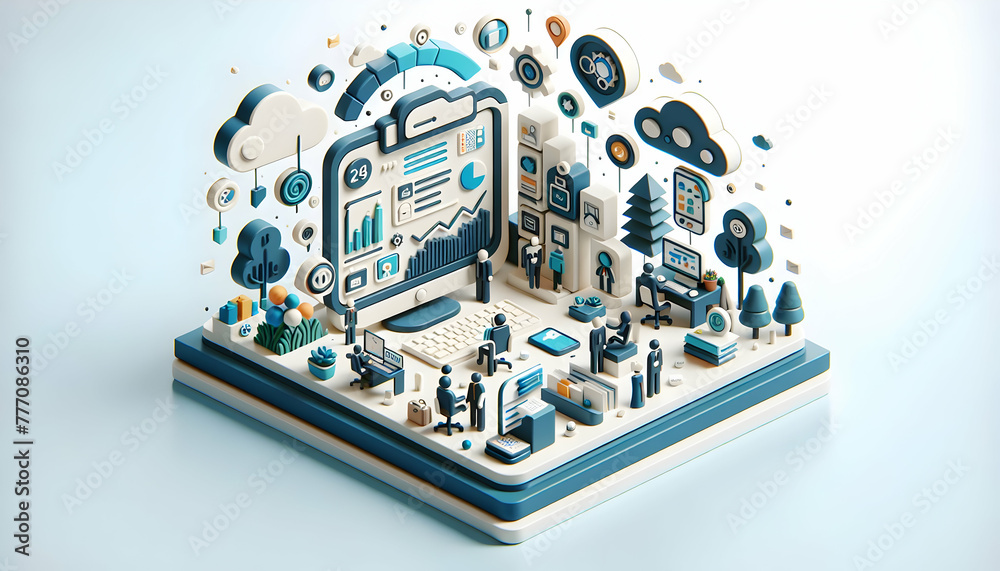 3d flat icon as Modern Office Tech Highlighting the latest in office ...