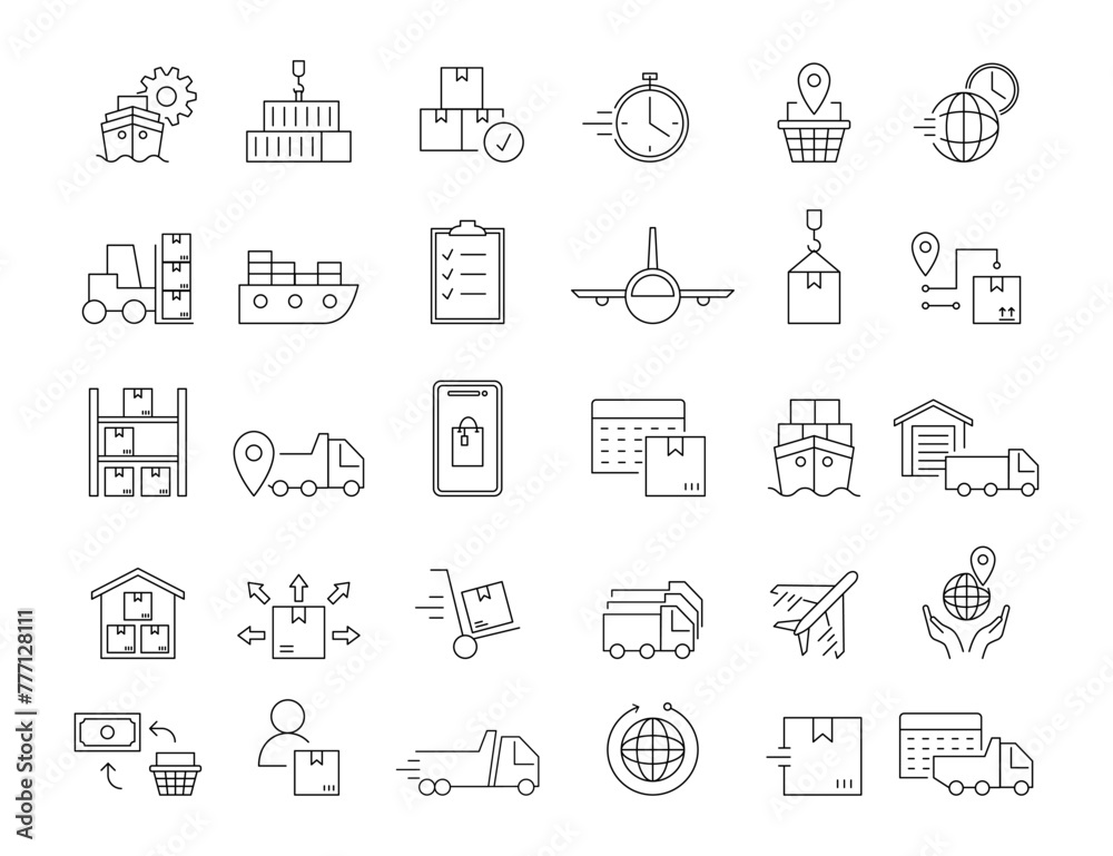 Delivery icon. Supply chain pictogram. Logistic process. Business ...