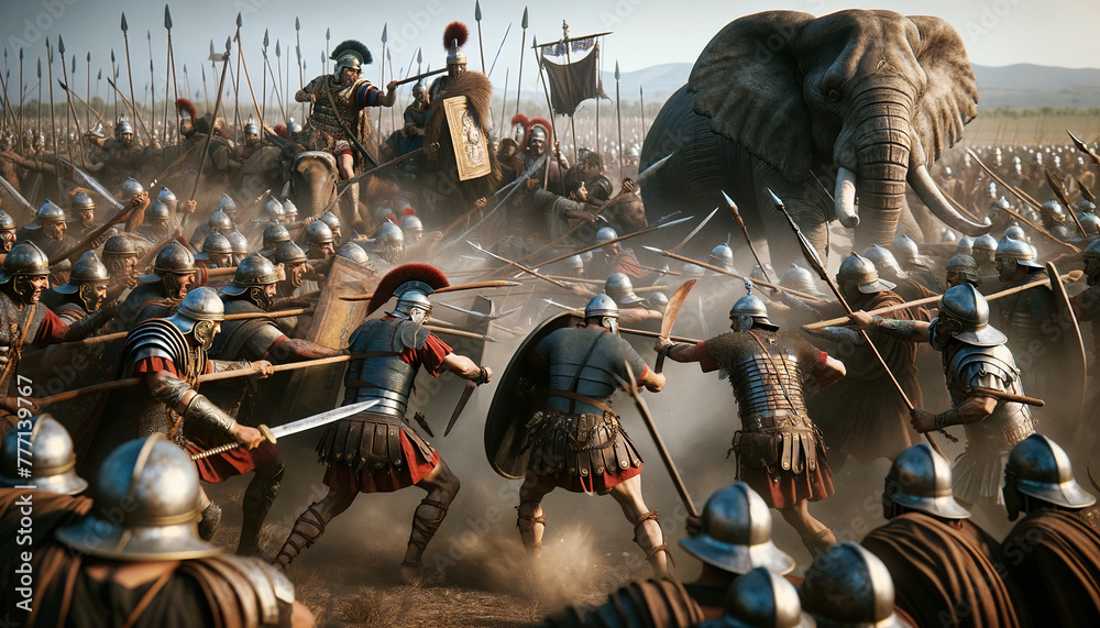 Battle of Carthage- invasion of the carthaginian army Stock Photo ...