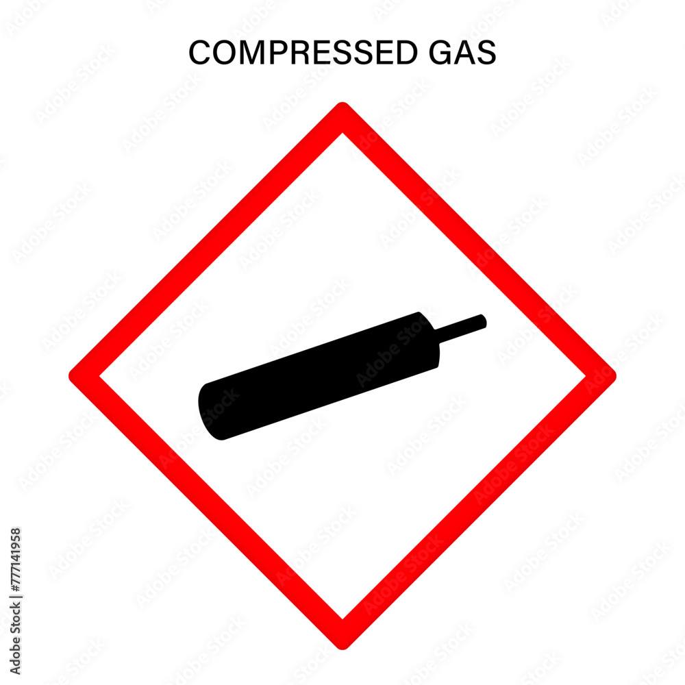 Compressed gas warning sign vector. Globally harmonized system hazard ...