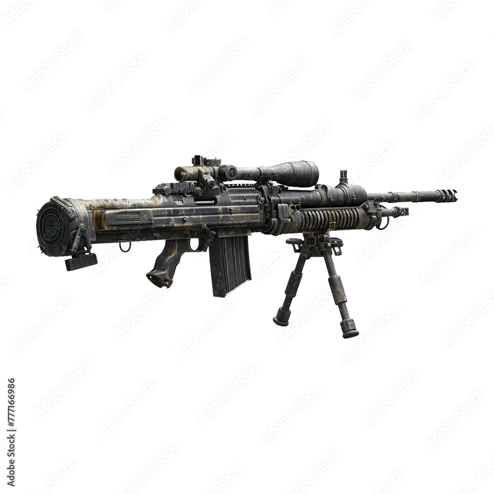 3d rendering m240 machine gun on transparent background Stock ...