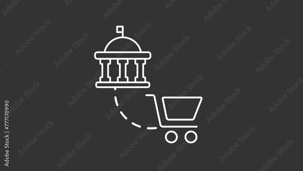 Vidéo Stock G2B ecommerce white line animation. Regulation legislation ...