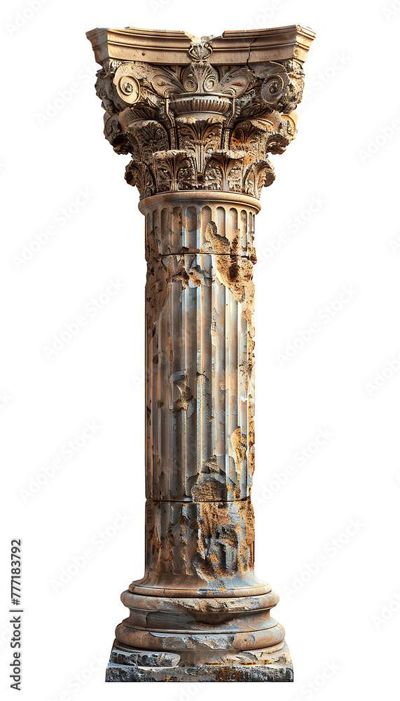 Ancient Greek column PNG. Tall Ancient Greek pillar isolated. Doric ...
