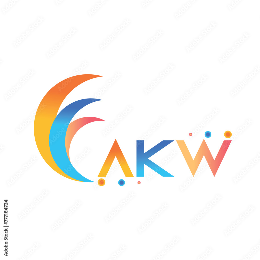 AKW letter technology Web logo design on white background. AKW ...