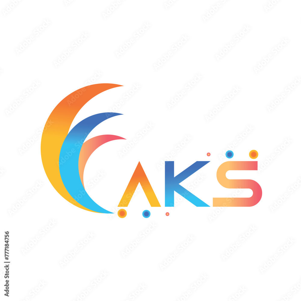 AKS letter technology Web logo design on white background. AKS ...