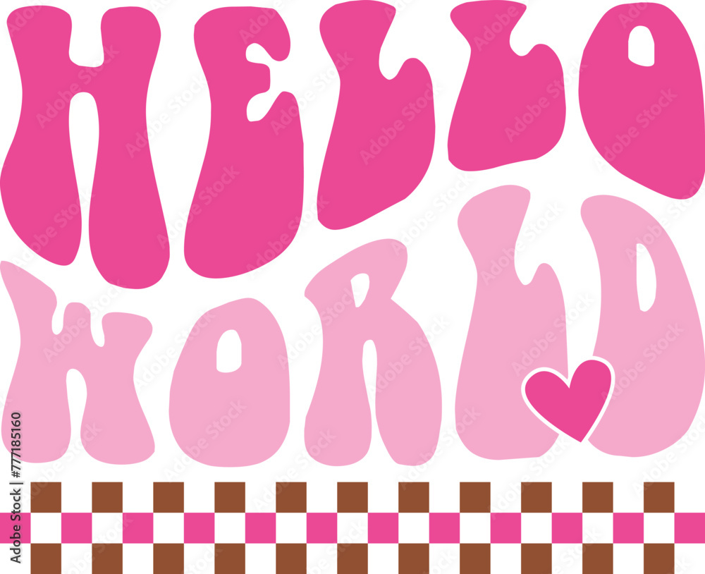 Retro hello world Svg, Retro Groovy svg, boho svg, hippie svg ...