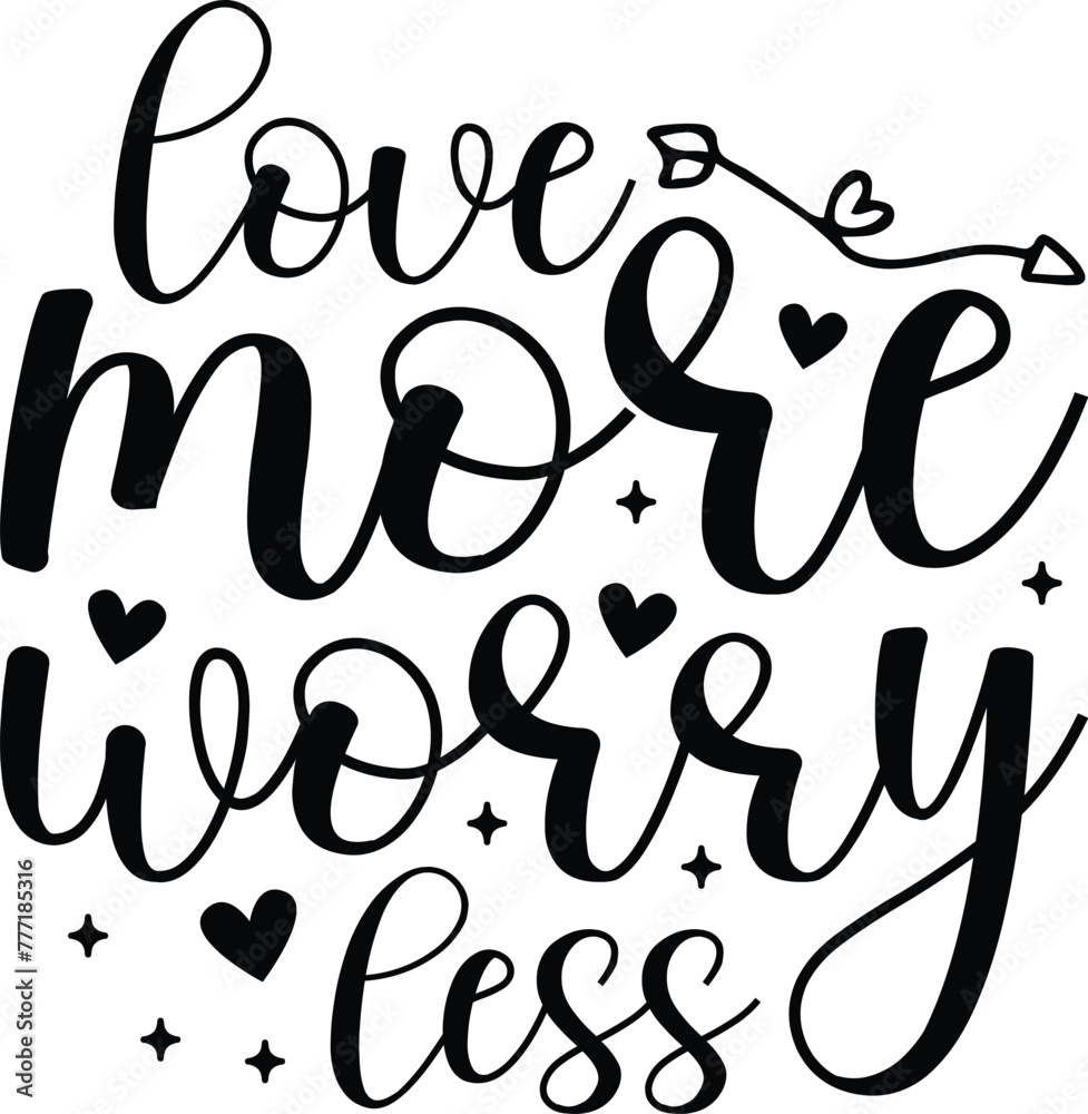 Love More Worry Less Svg Retro Groovy Svg Boho Svg Hippie Svg