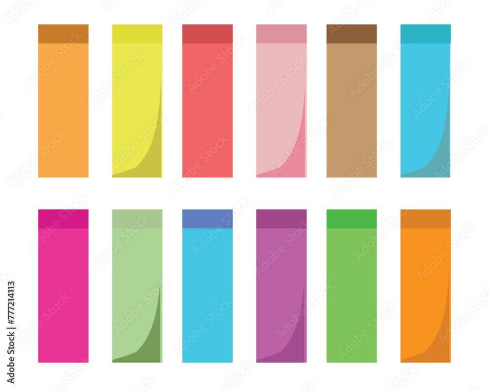 Sticky Notes set. Set of paper stickers. Multicolored sticky notes ...