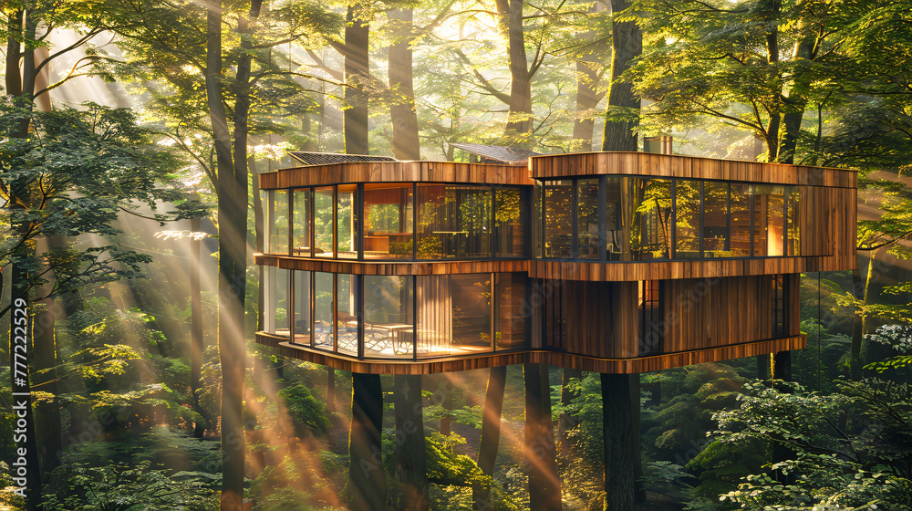 Forest tree house, blending architecture with nature for a unique ...