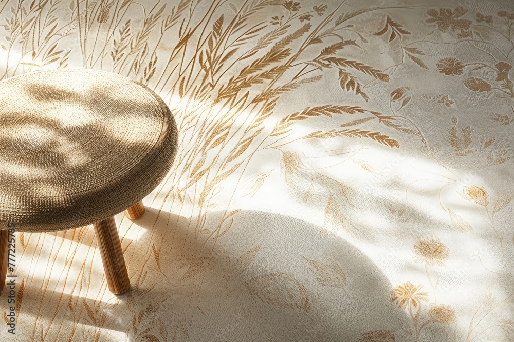 Lush abstract grain motifs, reminiscent of golden wheat and hearty oats ...