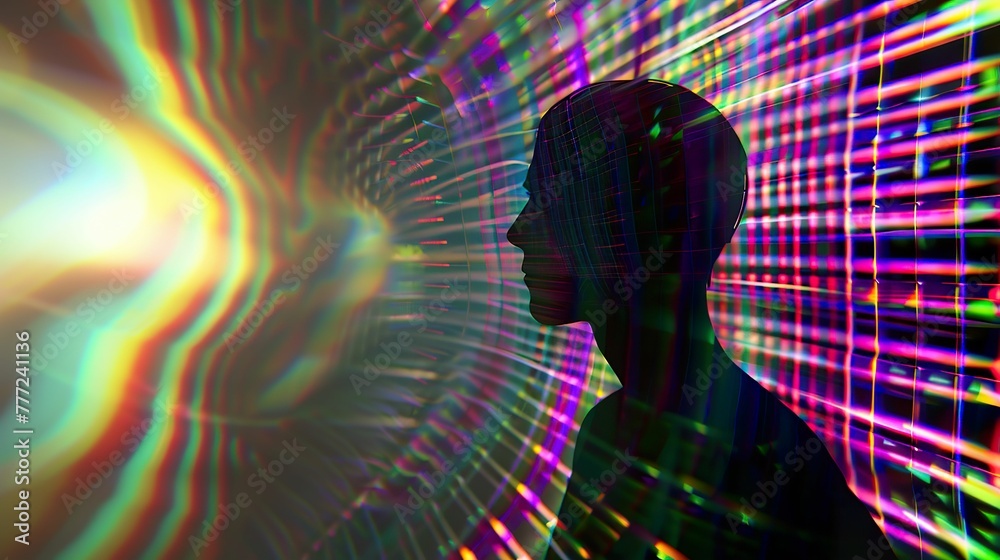 Quantum Ripple, Glitching Grid, Abstract distortion of space-time ...