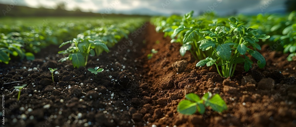 Contrast of Healthy Plants in One Field with Diseased Crops in Another ...
